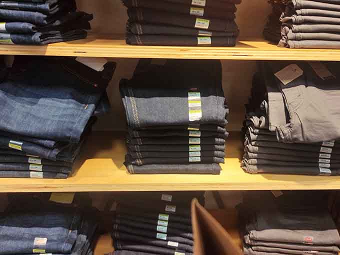 Denim stacked higher than your shopping ambitions, offering every wash and fit imaginable at reasonable prices throughout.