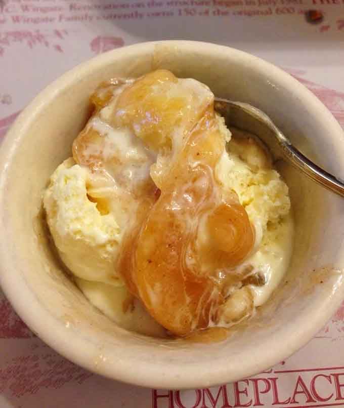 Warm peach cobbler meets cold ice cream. This dessert is basically a standing ovation in a bowl.