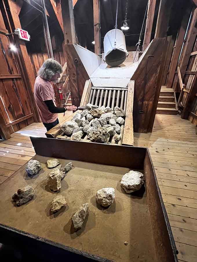 Sorting ore by hand was backbreaking work — this exhibit puts that reality right in front of you.