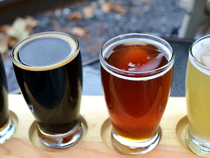 Dark, amber, golden. A beer flight that covers every mood you walked in with and a few you didn't expect.