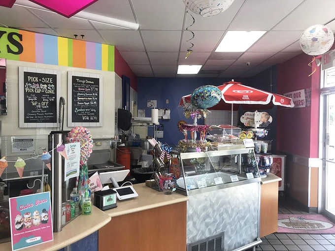 A counter full of color, candy, and possibility. This is what happiness looks like from the ordering line.