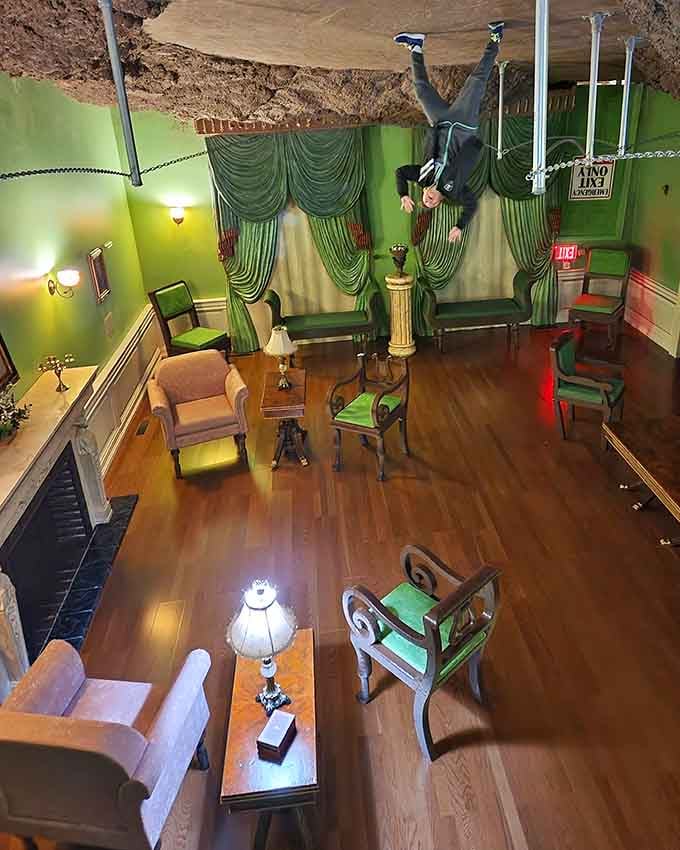 When the furniture is on the ceiling and a person is upside down, you know you're somewhere special.