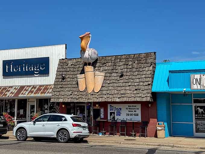 That giant pelican sculpture downtown is exactly the kind of quirky landmark that makes directions memorable forever.