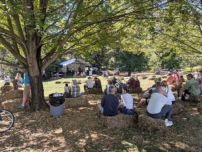 Hay bales for seats, live music in the shade, and neighbors who actually talk to each other. Waterford does community right.