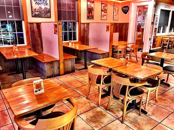 More wood, more tables, more room for more people to eat more barbecue. The math checks out beautifully here.