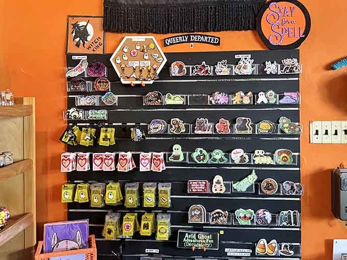 A whole wall of pins, patches, and stickers that somehow perfectly describes your entire personality in one glance.