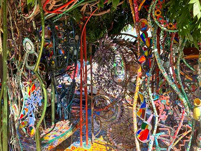 Every surface explodes with color and pattern, as if a kaleidoscope decided to become architecture.