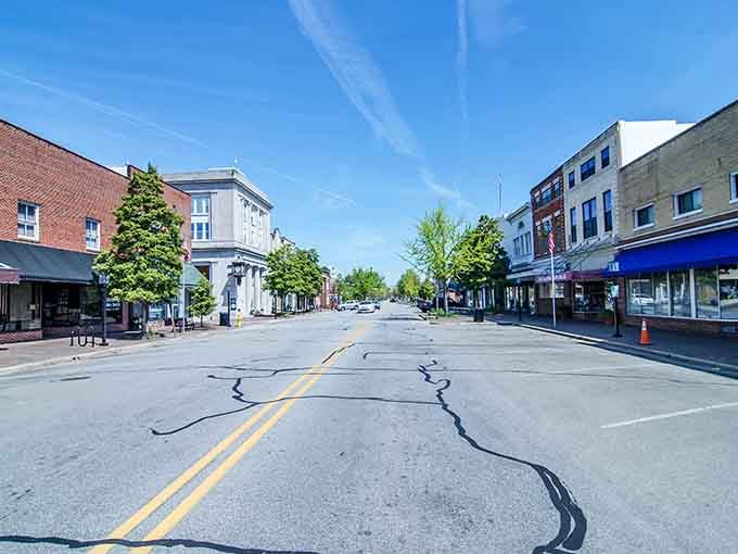 Wide streets and historic architecture create a Main Street USA vibe that Walt Disney would have appreciated.