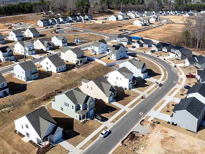 Identical houses give Sanford a color palette that's impossible to ignore.