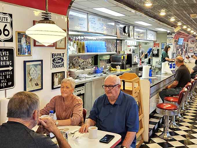 Good food has a way of bringing people together. These regulars clearly already figured that out a long time ago.