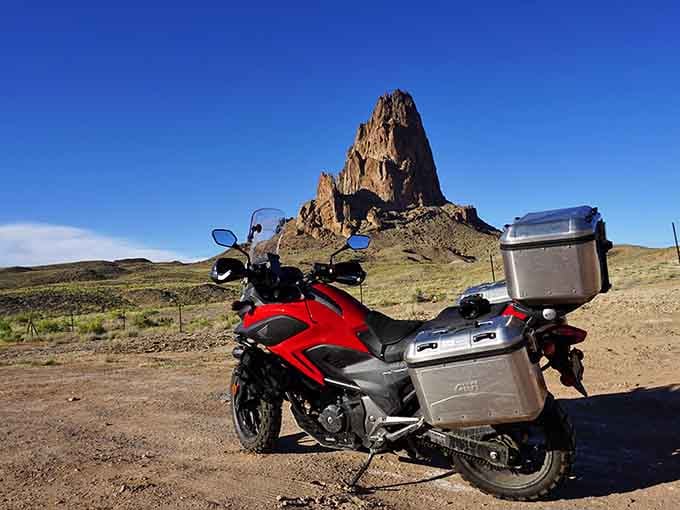 Two-wheeled adventures and ancient volcanic plugs: because some views demand you stop and stare, helmet or not.