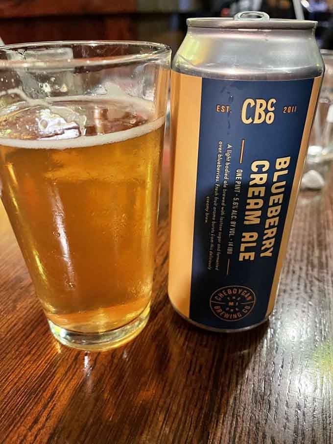 Local craft beer poured and ready, because even historic restaurants know you can't live on atmosphere alone.