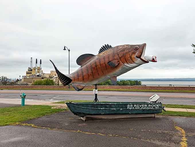 Wisconsin's largest bass sculpture celebrates the fishing culture with the kind of enthusiasm only Wisconsinites can muster.
