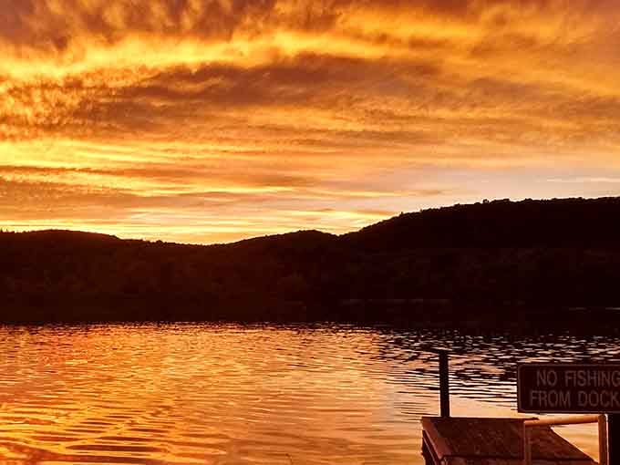 When the sun sets over Bald Eagle Creek Lake, the sky turns into something that no filter could ever improve upon.