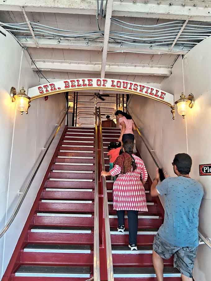 Those red stairs have carried generations of curious passengers upward, and they're ready to carry you too.
