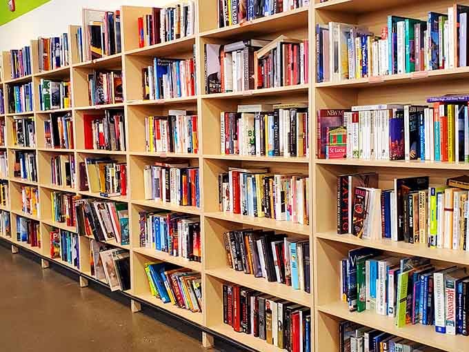 Wall-to-wall books, organized and waiting, like a library that actually lets you take everything home.
