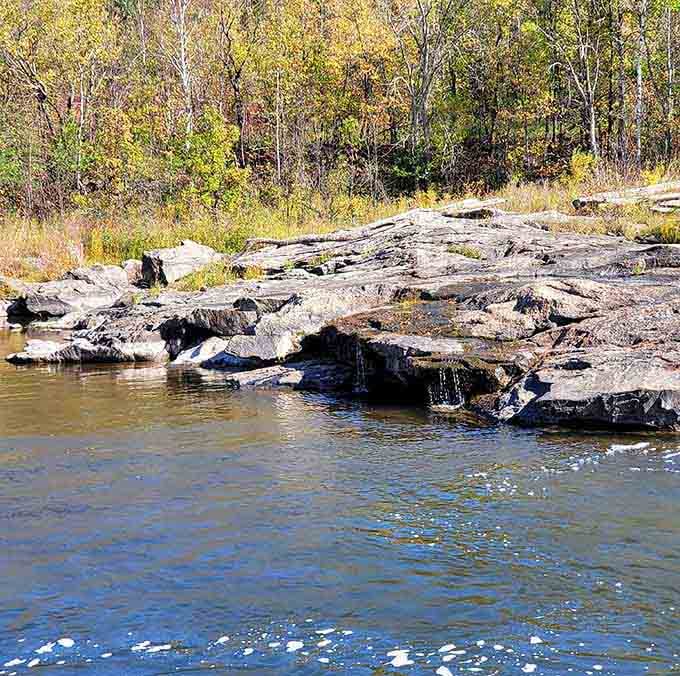 Flat bedrock stretches along the Bigfork River like nature laid down its own welcome mat for visitors.