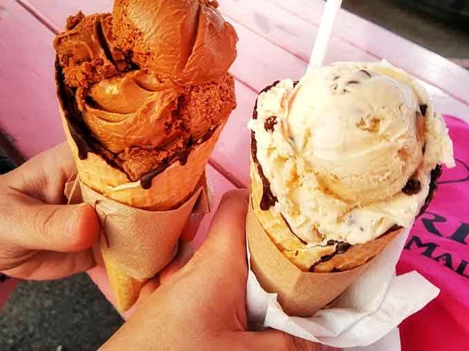 Ice cream cones that require immediate attention and possibly a second napkin for backup structural support purposes.
