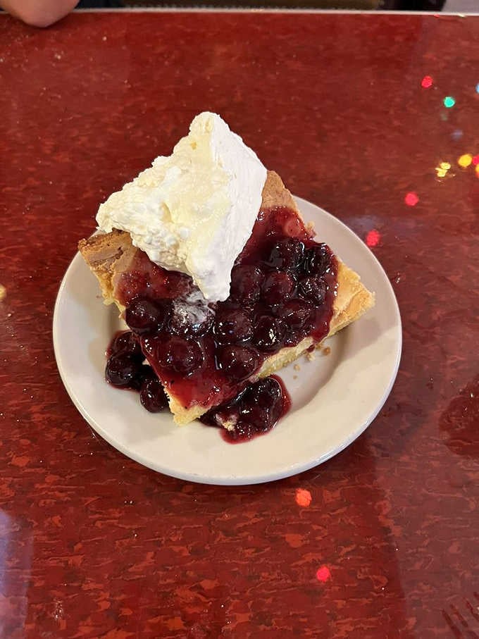 Blueberries, whipped cream, and a slice of pure Indiana comfort. Dessert doesn't need to be complicated to be perfect.