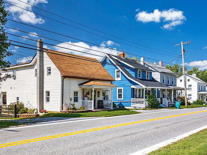 These tidy, colorful homes along the road tell you everything about the kind of community Boonsboro actually is.