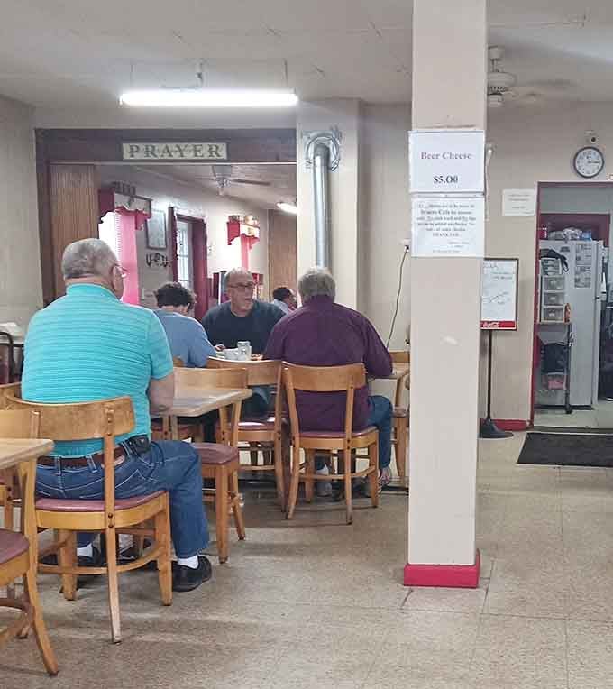 Good food, good company, and a "Prayer" sign on the wall &mdash; Bruen's feeds both the stomach and the soul.