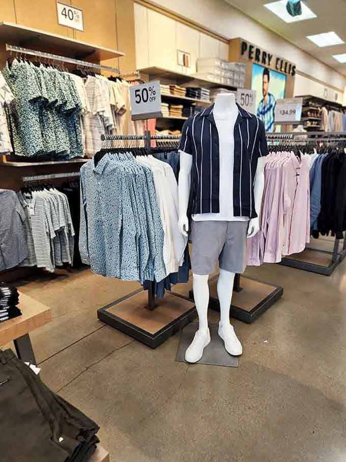 Perry Ellis at 50% off, because looking sharp was always the plan, and now it's actually affordable too.