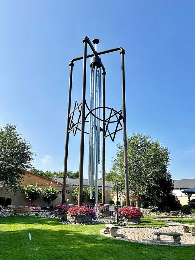 The world's largest wind chime towers over Casey's skyline, humming a tune only Illinois could compose.