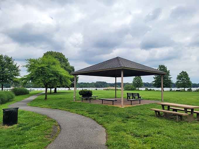 Riverside pavilion offers the kind of water views that make you wonder why you live inland.