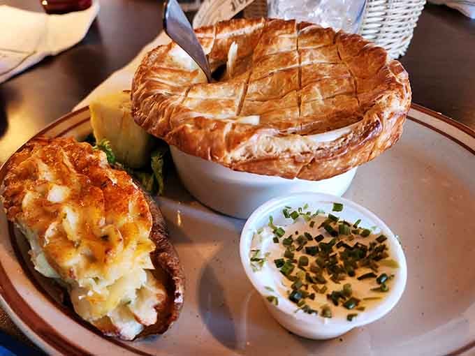 That flaky, golden pot pie crust is hiding something spectacular underneath. Crack it open and prepare yourself accordingly.