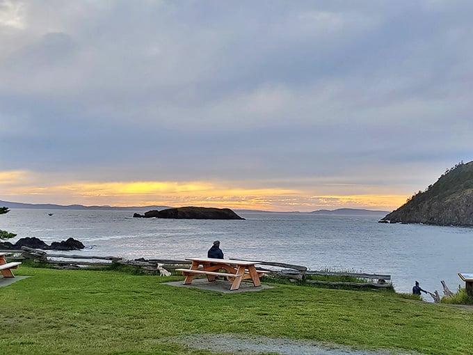 Sunset at Deception Pass turns a simple picnic table into the best seat in Washington.
