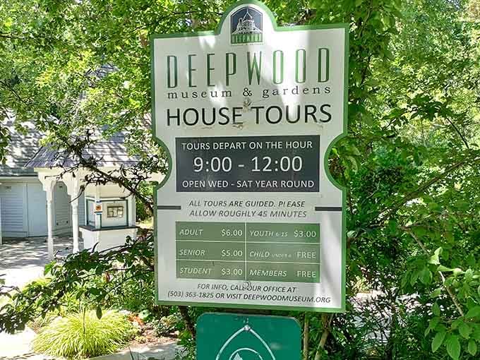 Tours depart on the hour, Wednesday through Saturday. Six dollars, forty-five minutes, one century of stories.