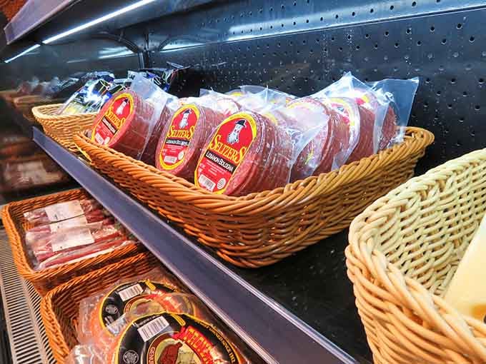 Trail bologna waiting patiently to become the star of your next sandwich or snack plate.
