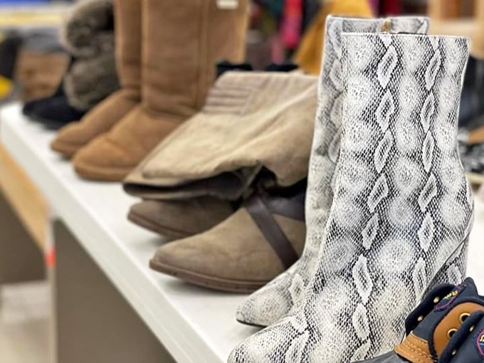 Boots, sneakers, and statement footwear lined up neatly, because a great shoe collection doesn't require a designer price tag.