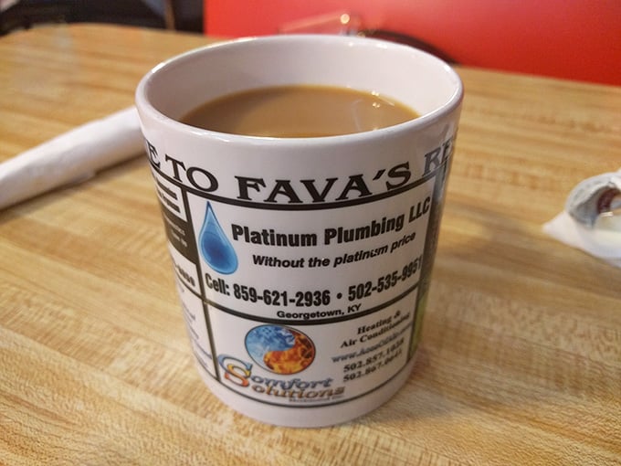Even the coffee mug at Fava's tells a Georgetown story. Community runs deep here, right down to the last sip.