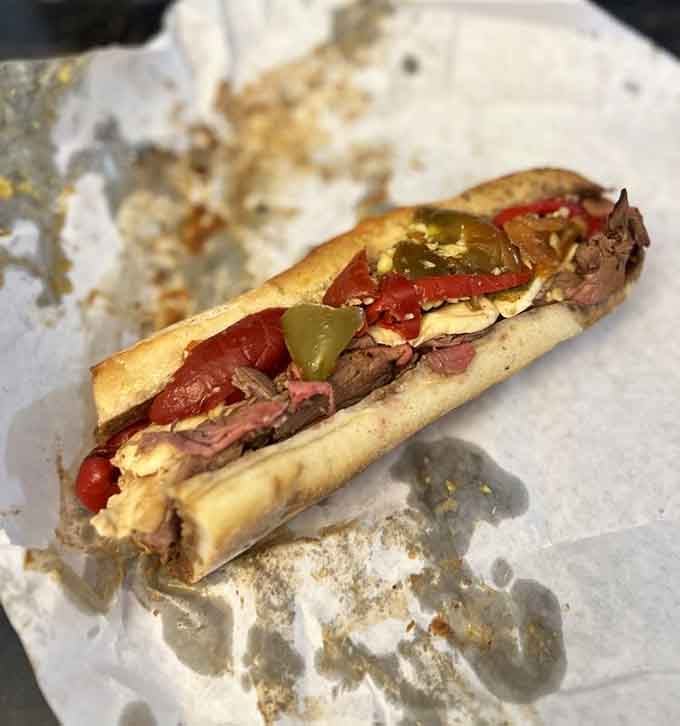 Roast beef drowning in brown gravy with fresh mozz, because sometimes more is actually more, not less.