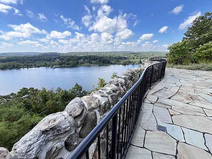 Standing on this terrace, looking out over the Connecticut River, you'll forget every single thing that was bothering you today.