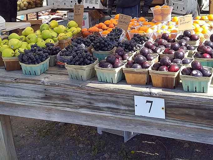 Fresh grapes, plums, and pears sitting right alongside antiques. The Golden Nugget feeds your stomach and your soul.
