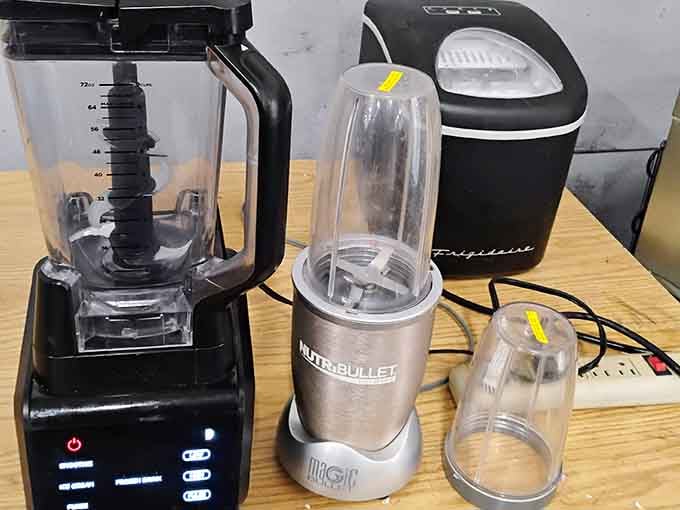 A NutriBullet, a blender, and a Frigidaire ice maker walk into a thrift store, and you walk out winning.