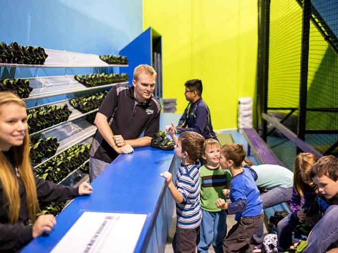The shoe check-in counter, where the real adventure officially begins and your inner kid takes over completely.