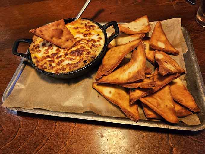 Bubbling, golden, and served with crispy flatbread triangles. This cowboy dip is the appetizer that makes you forget about dinner.