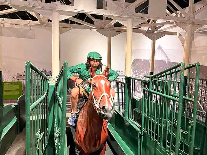 Climbing into that starting gate replica, even a skeptic starts to feel the thundering heartbeat of race day deep in their chest.