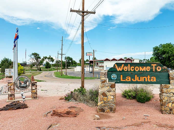 The welcome sign greets visitors to a town where affordability isn't just a marketing slogan but actual reality.