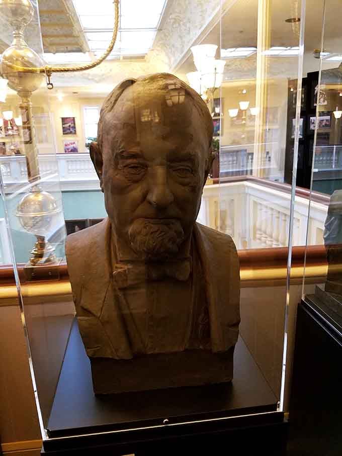 Catholina Lambert's portrait bust keeps a watchful eye over the museum, looking appropriately proud of what he built.