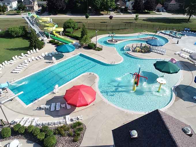 The Family Aquatic Center's winding pools and slides deliver summer fun without requiring a vacation budget.