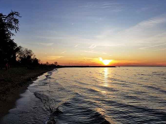 When the sun sets over Matapeake, the whole Bay turns into something that stops conversations cold.