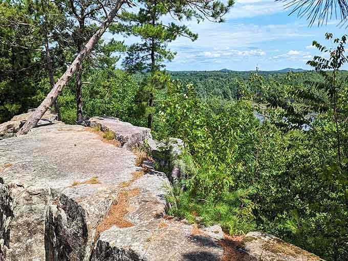 Ancient granite ledges overlooking a forested valley and distant water, this is Wisconsin's version of a front-row seat to everything.
