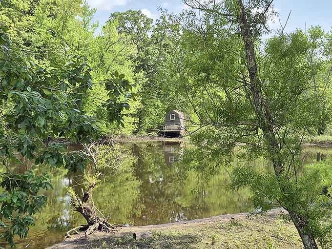The Concord River flows quietly past historic sites, its banks once witness to retreating soldiers and advancing freedom.