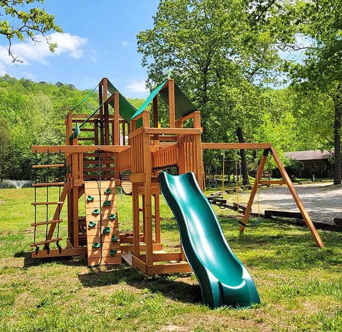 The playground ensures kids burn off energy before the car ride home, which parents everywhere deeply appreciate.