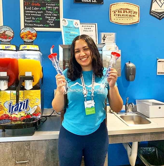 Friendly staff serving up refreshments with genuine smiles, because hydration is important when you're defying gravity all afternoon long.