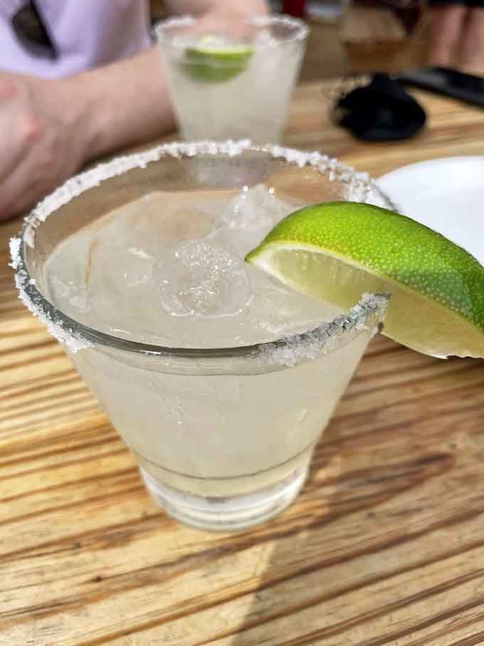 Classic margarita, salt rim, ice, lime. Sometimes the simplest things are exactly right, and this glass proves that point beautifully.